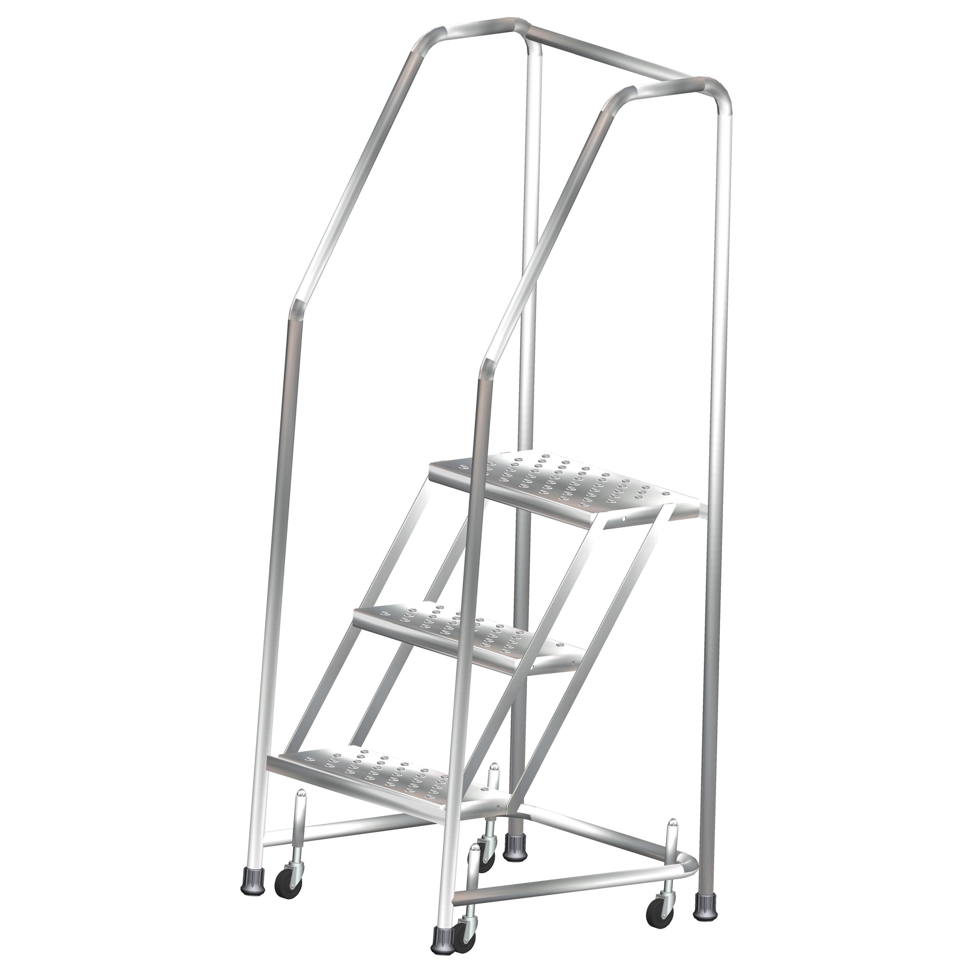 Ballymore, Stainless Steel Rolling Ladder, Overall Height 49 in, Steps ... Ballymore, Stainless Steel Rolling Ladder, Overall Height 49 in, Steps ...